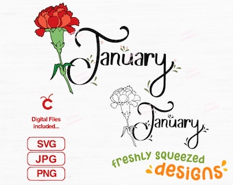 January Birth Flower SVG - Etsy