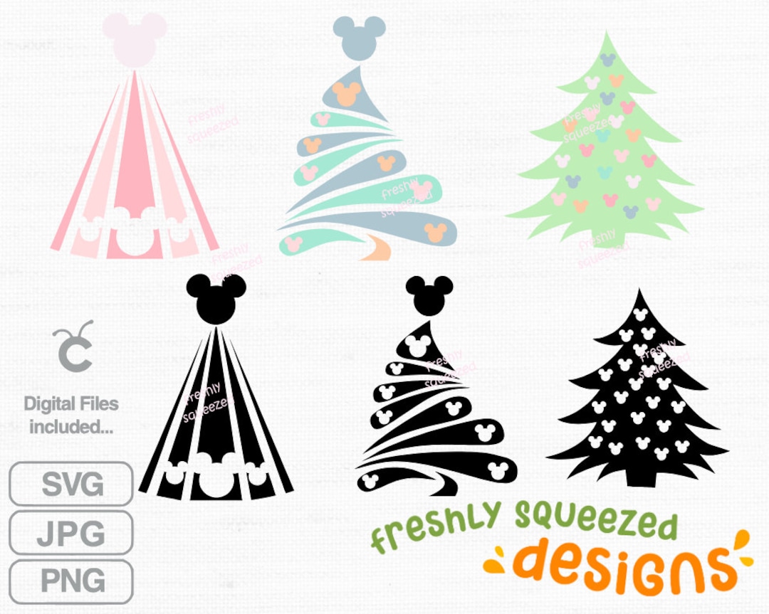 Pastel Mickey Christmas Tree SVG: Whimsical Mouse Ears (digital ...