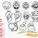 Mario Faces Collection SVG PNG JPG Bundle, Peach Bowser Toad Donkey ...