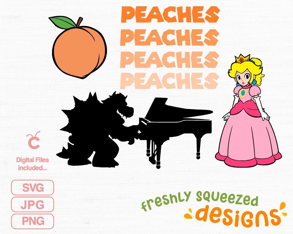 Princess Peach Bowser Bundle Svg Png Jpg Cricut Cut Files, Silhouette ...