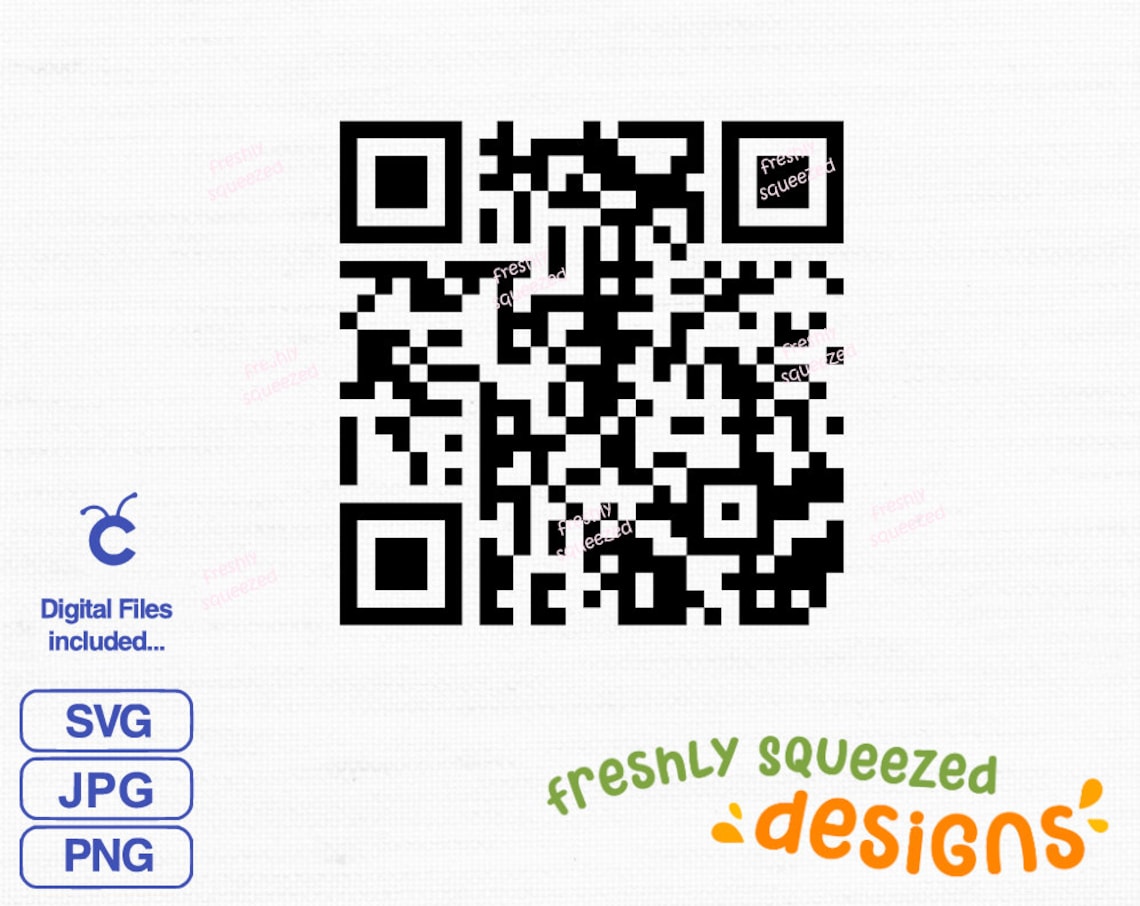 Rickroll Qr Code Funny Prank, Svg Png Jpg Svg Cut Files, Bottle Sticker ...