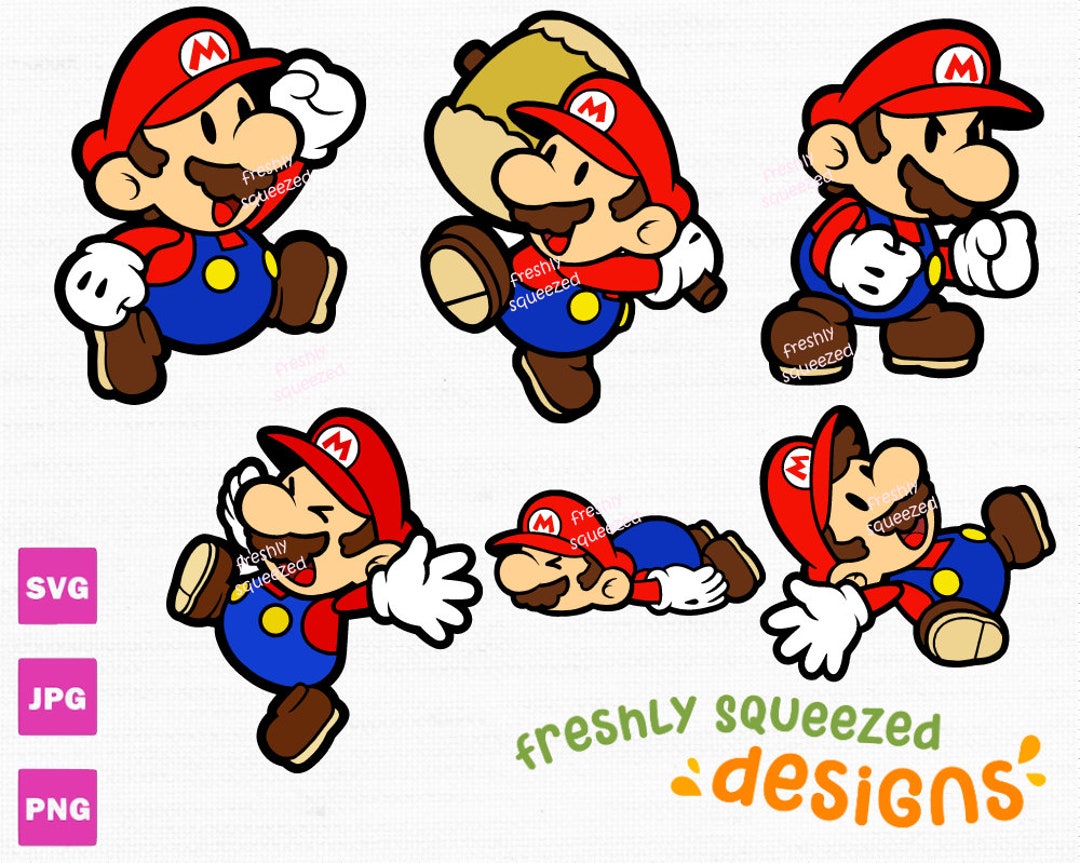 Paper Mario Svg Png Jpg Bundle, Cricut Cut Files, Silhouette and ...