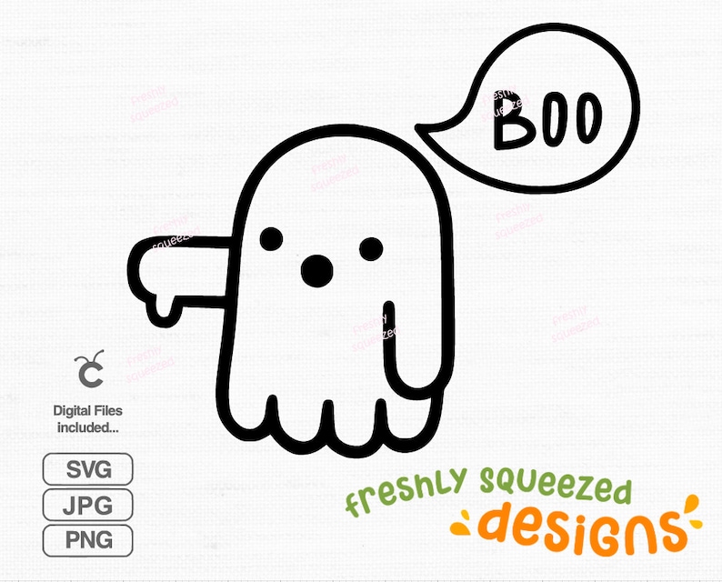 Boo Ghost Thumb Down Clipart: SVG, PNG, JPG (digital Download) - Etsy
