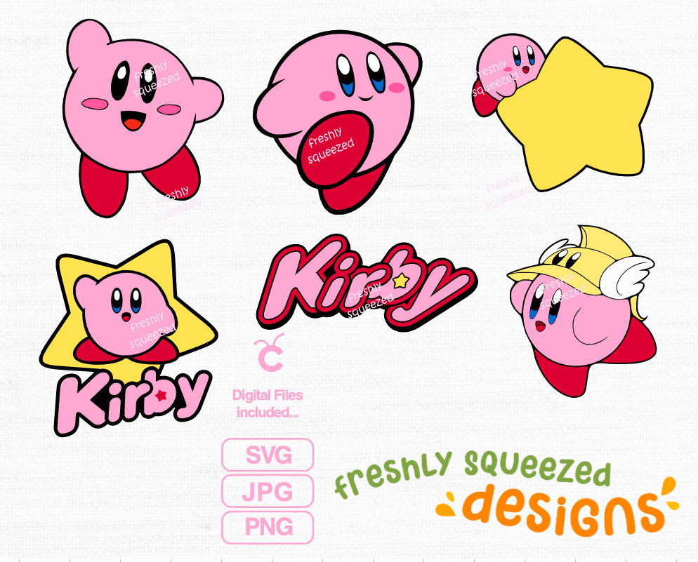 Kirby Character Collection: SVG, PNG, JPG Files (instant Download) - Etsy