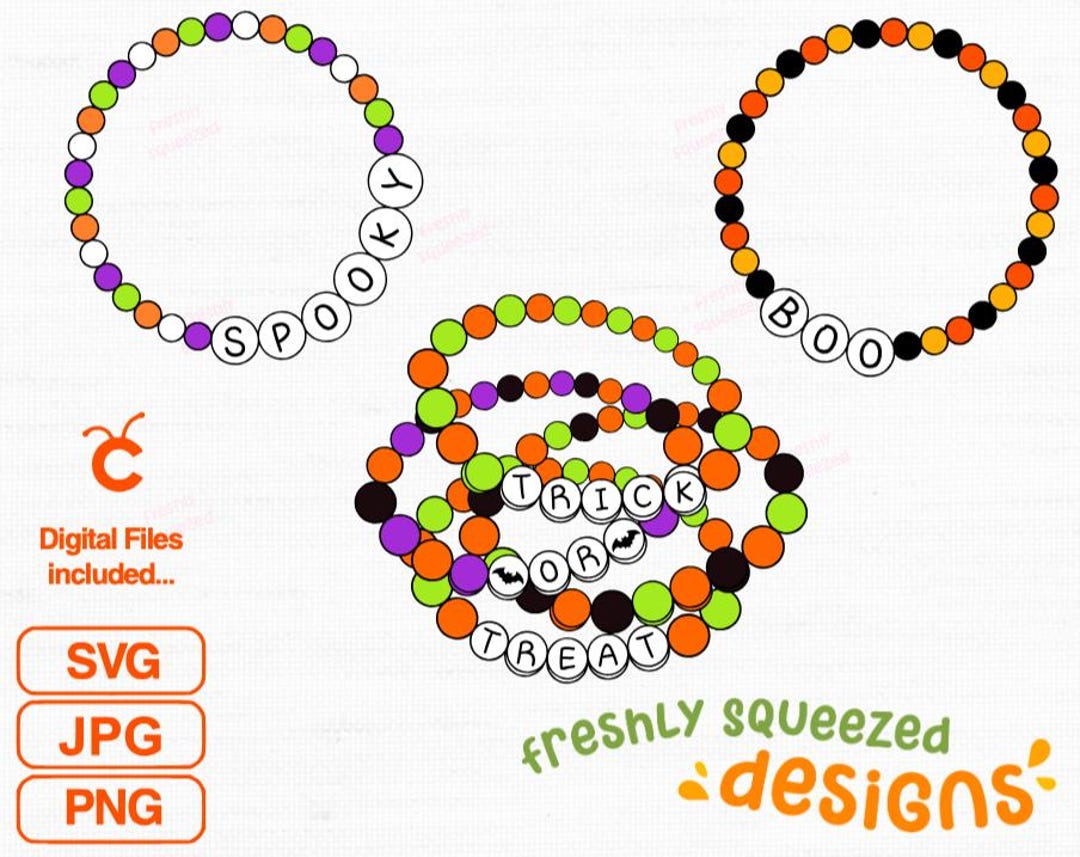 Halloween Friendship Bracelet SVG Bundle: Spooky Designs (digital ...
