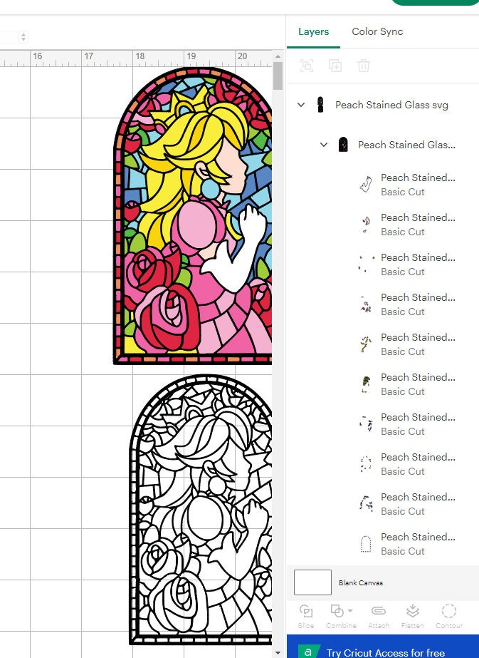 Princess Peach Stained Glass Window, Svg Png Jpg Bundle Cricut Cut ...