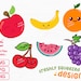 Cute Fruit Kawaii Designs SVG PNG JPG Set, Cute Food Clip Art, Kawaii ...