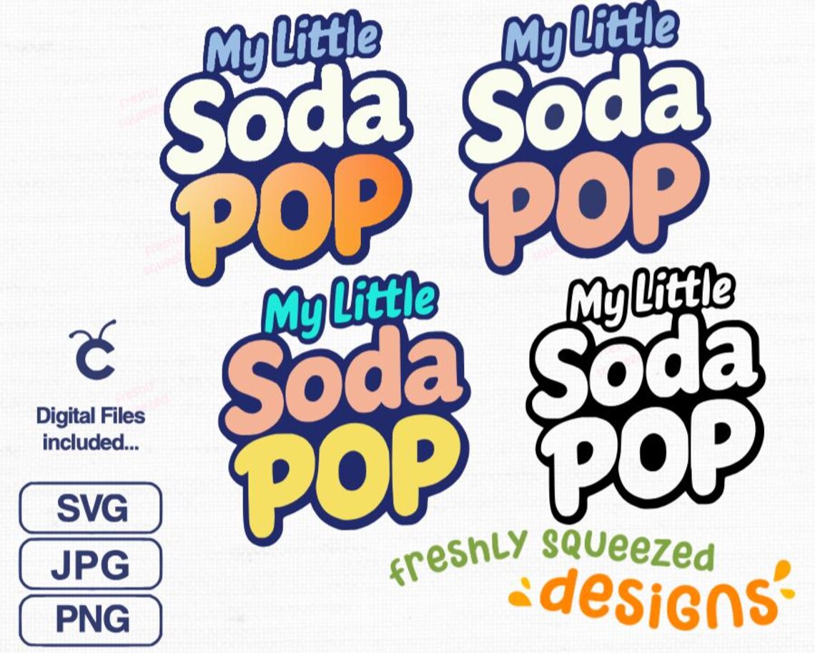 Soda Pop Clip Art Wording Only Design: SVG PNG JPG Files (instant ...