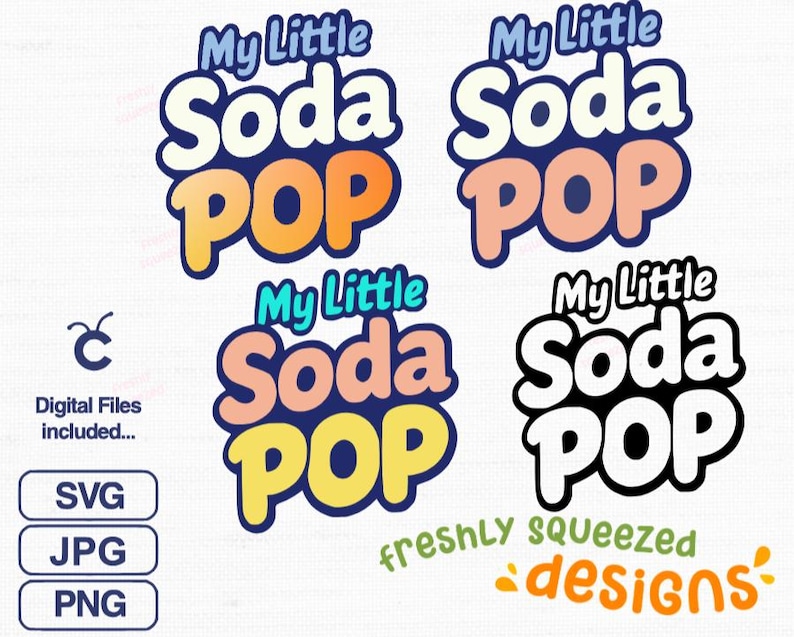 Soda Pop Clip Art Wording Only Design: SVG PNG JPG Files (instant ...