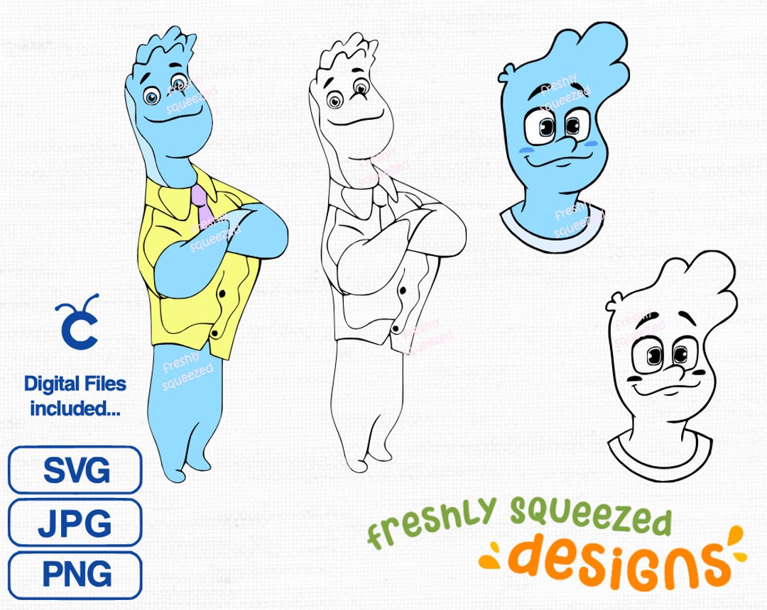 Wade Ripple Character From Elemental Movie, SVG PNG JPG, 2 Design ...