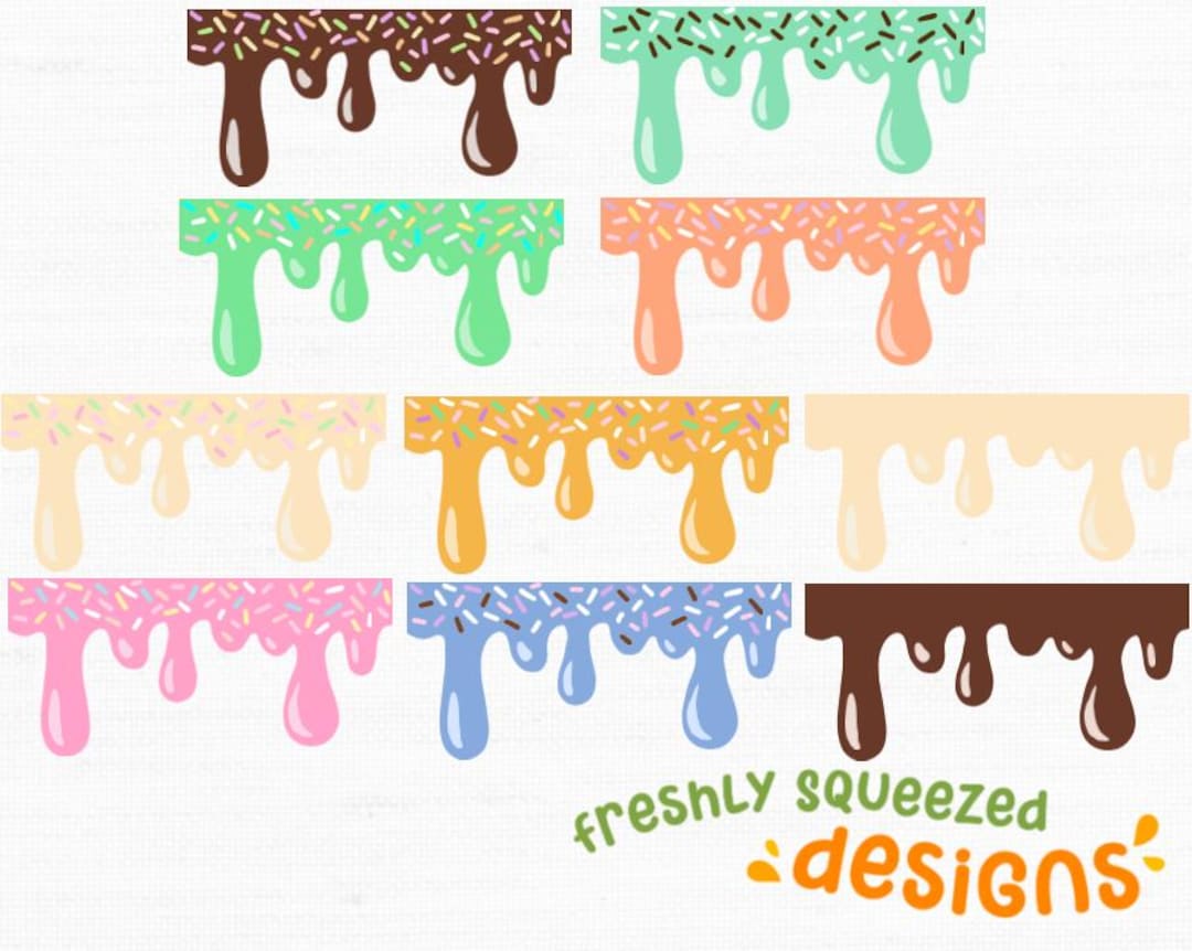 Ice Cream Drip Sprinkles SVG PNG JPG Bundle (digital Download) - Etsy