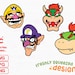 Mario Faces Collection SVG PNG JPG Bundle, Peach Bowser Toad Donkey ...