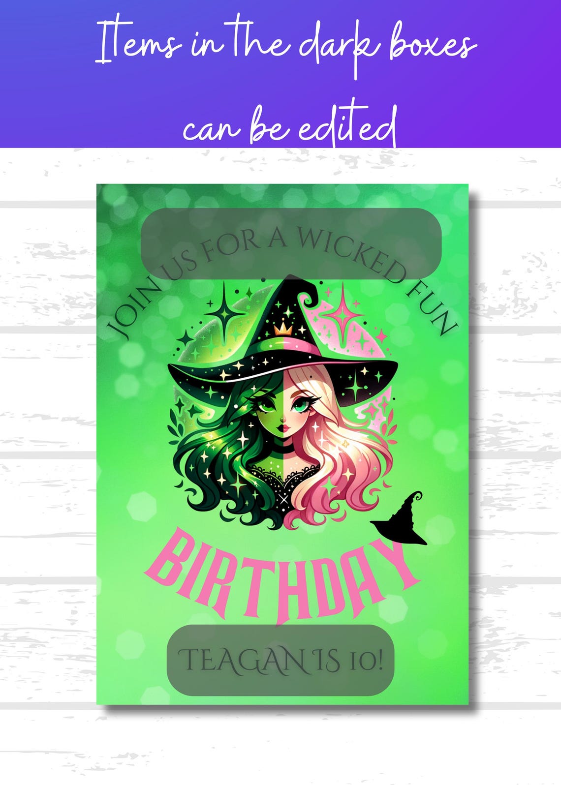 Editable Wicked Fun Birthday Customizable Invitation - Edit on Canva ...