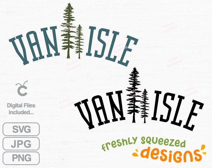 Vancouver Island With Lakes VECTOR FILE With Sitka Tree for Projects ...