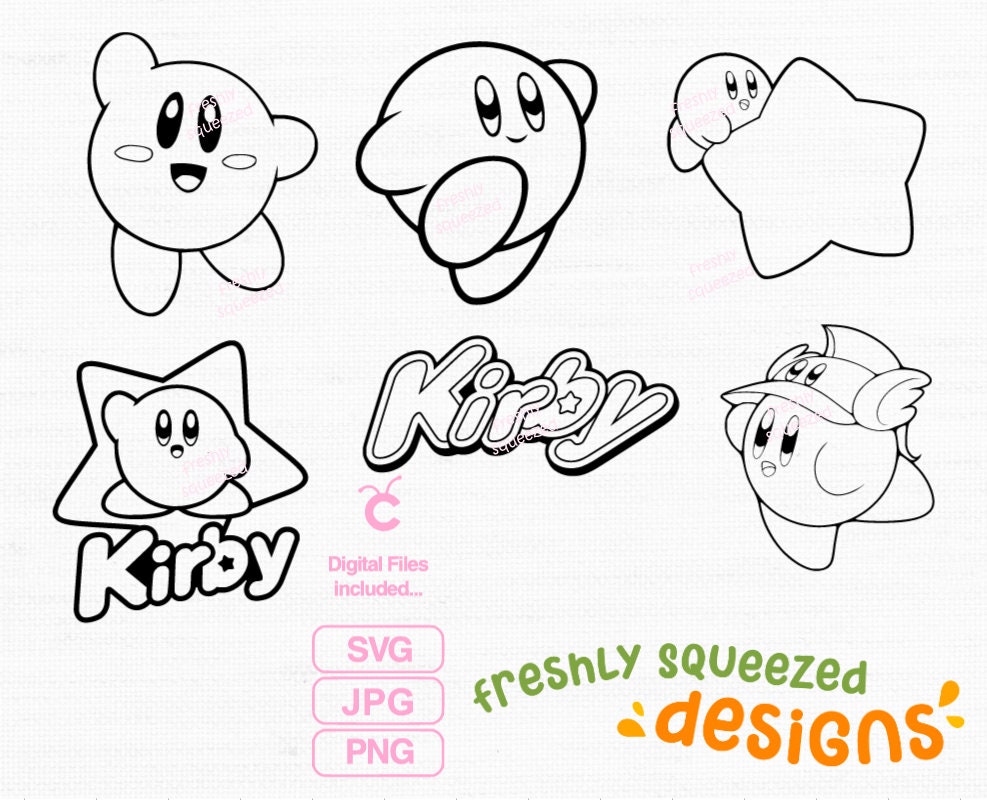 Kirby Character Collection: SVG, PNG, JPG Files (instant Download) - Etsy