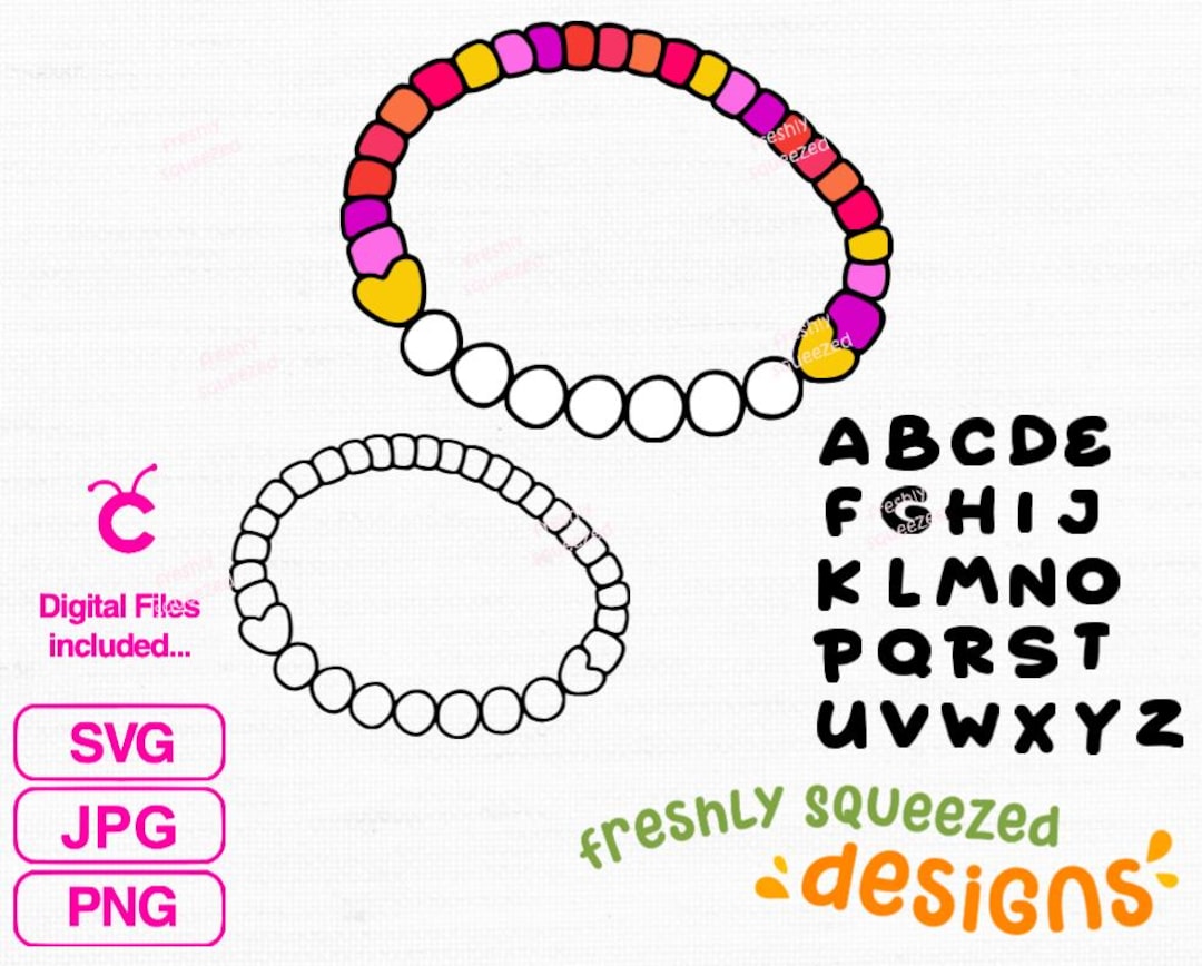Bright Bundle Friendship Bracelet Svg Design With Alphabet Svgs, Do It ...