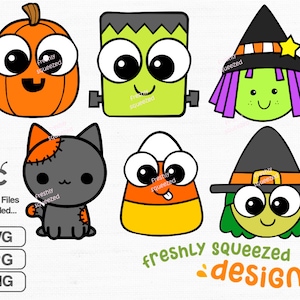 Cute Halloween Clipart, Candy Corn, Witch, Trick or Treat, Svg Png Jpg ...