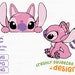 Lilo and Stitch, Angel, Pink Stitch, SVG PNG JPG, Pink Cute Design ...