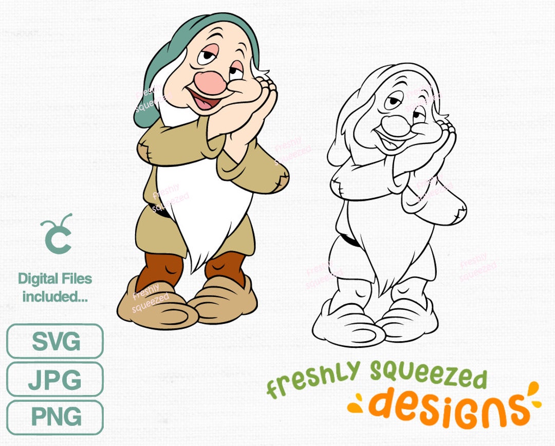Sleepy Dwarf From the 7 Dwarfs, Svg Png Jpg Bundle, SVG File Layered ...