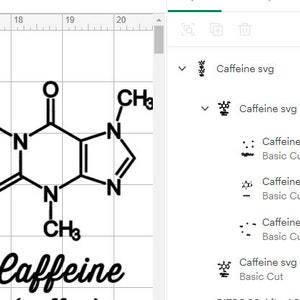 Caffeine Molecule SVG: Coffee Lover Gift, Laptop Sticker (digital ...