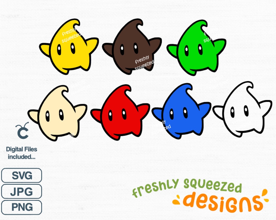 Mario Galaxy Luma Collection - SVG PNG JPG - Luma 6 Color Collection ...