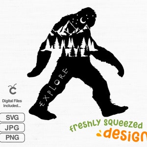 Big Foot Sitka Tree Mountain Silhouette, Car Tree Designs, Bigfoot ...