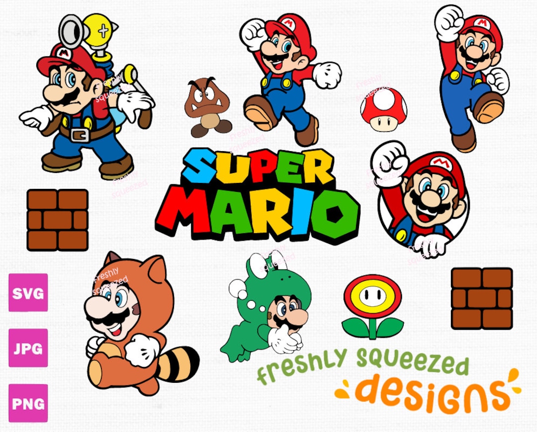 Mario Bros. SVG Bundle: Cricut Cut Files (digital Download) - Etsy UK