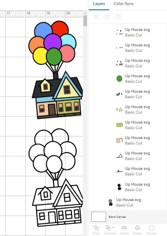 Up Flying House Drawing