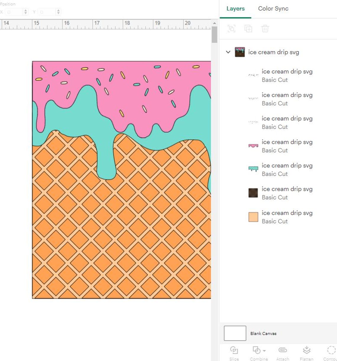 Ice Cream Waffle Cone Drip Pattern: SVG PNG JPG Bundle (digital ...