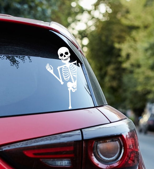 Skeleton Peeking Window Decal: Halloween Cut File (SVG, PNG, JPG ...