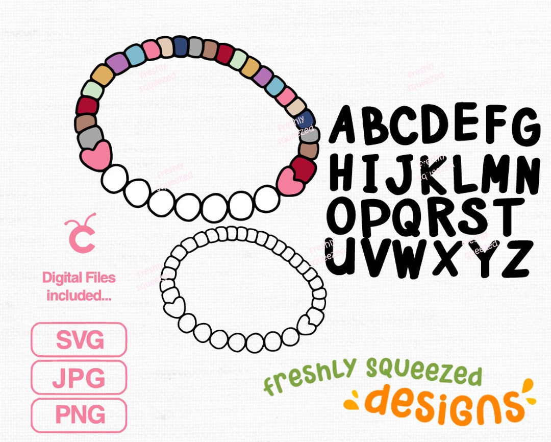 Friendship Bracelet SVG Bundle: Alphabet DIY Design (digital Download ...