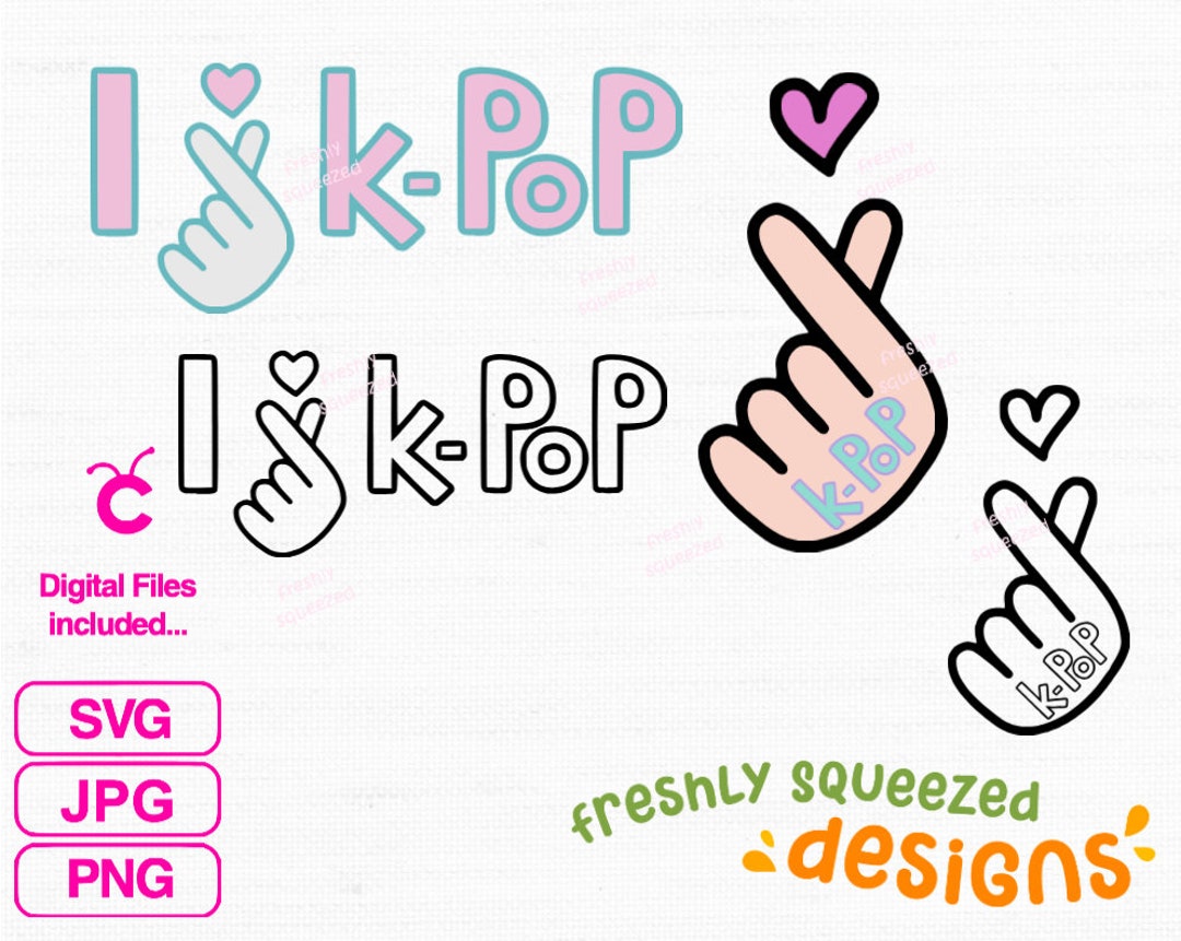 I Love K-POP Design, Korean Pop Music Svg Png Jpg | Dancing | Png ...