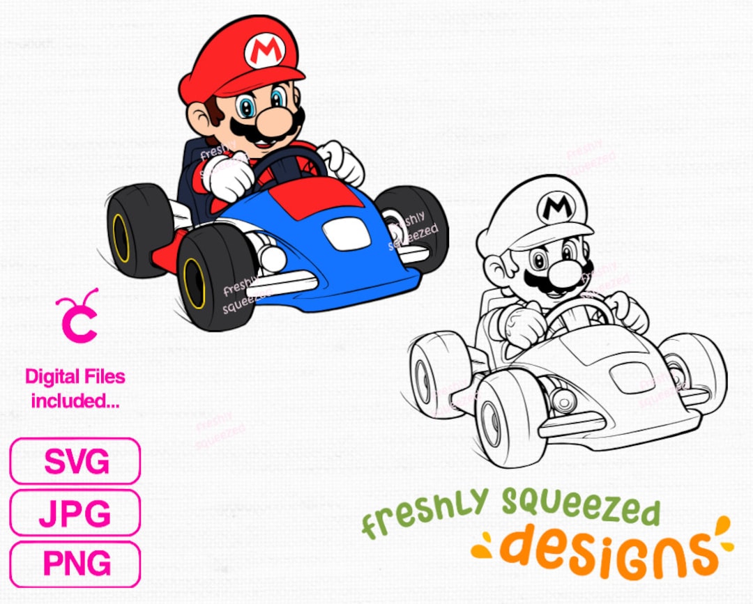Mario Kart Racing Design: SVG JPG PNG Cut File (digital Download) - Etsy