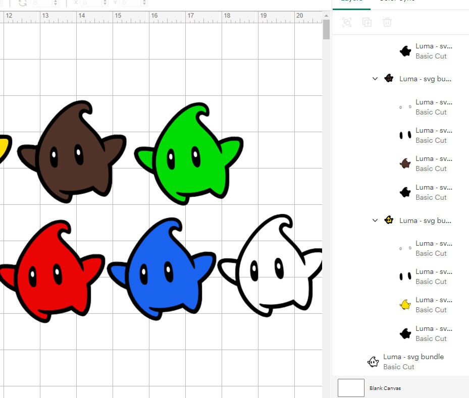 Mario Galaxy Luma Collection SVG PNG JPG Luma 6 Color Collection Cricut ...