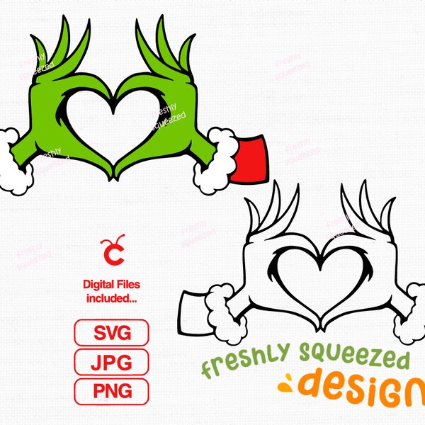 Grinch Hands Heart Svg - Etsy
