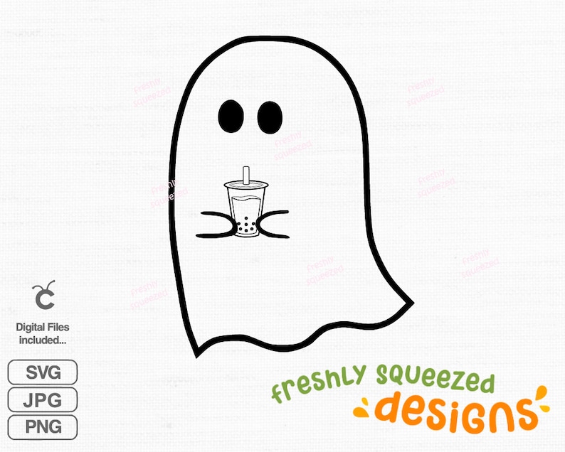 Ghost Boo Boba Bubble Tea Svg Png Jpg for Printing - Etsy