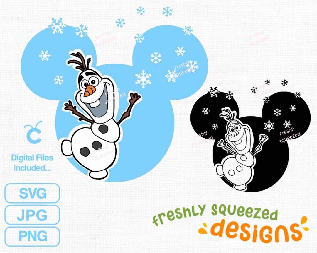 Olaf Snowman Christmas Mickey Head SVG PNG JPG Bundle (digital Download ...