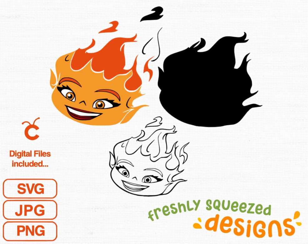 Ember Elemental Movie Character: SVG PNG JPG Bundle (digital Download ...