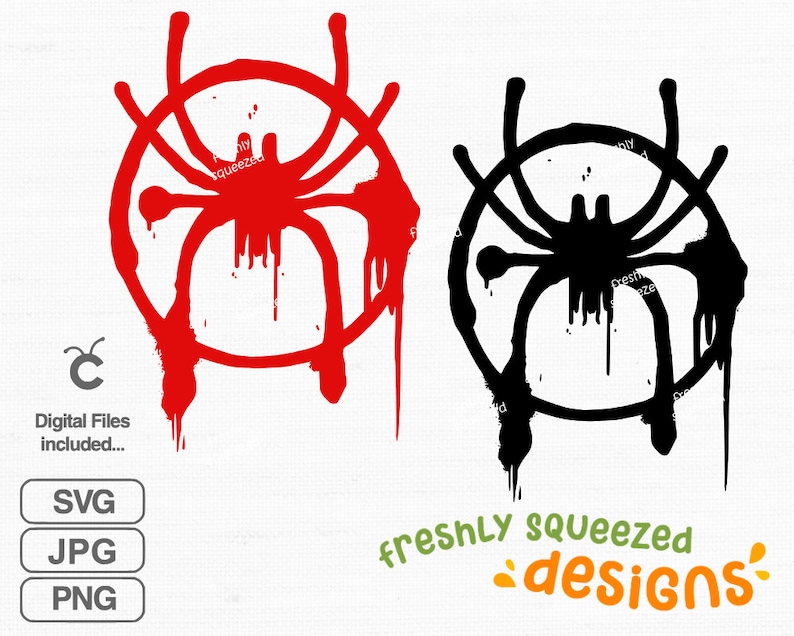 Miles Morales Spider Spray Paint Logo SVG, PNG, JPG, Cut Files, Layered ...
