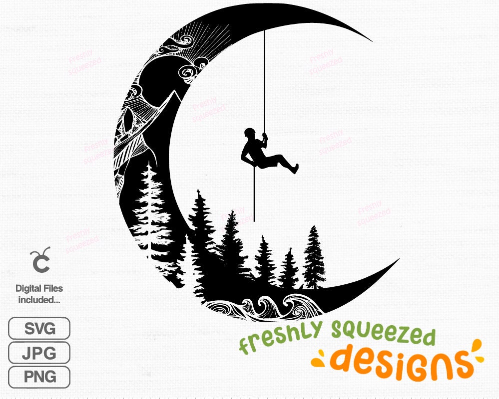Moon and Climber, Sitka Tree Silhouette, Westcoast Designs, Crescent ...