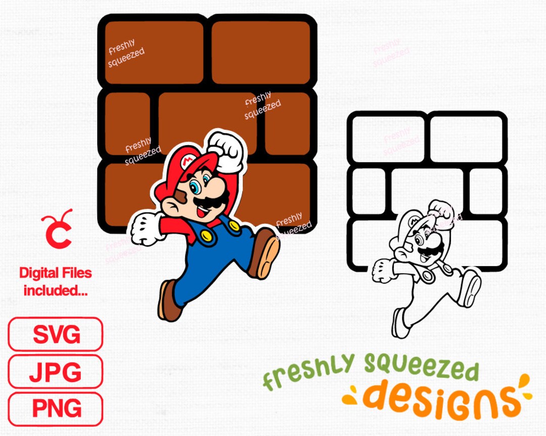 Mario Smashing Brick SVG: Gaming Design (digital Download) - Etsy Australia