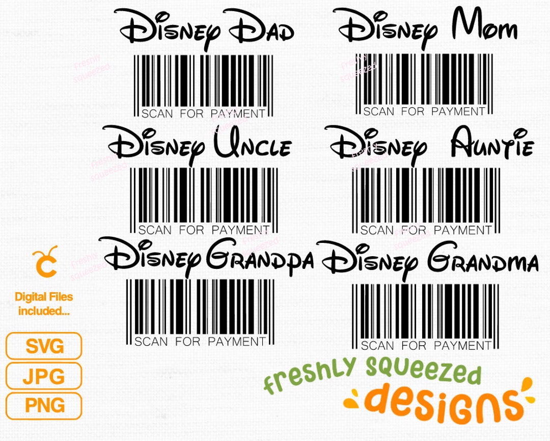 Scan for Payment Funny Barcode Mickeyy Magic Kingdom Dad - Etsy
