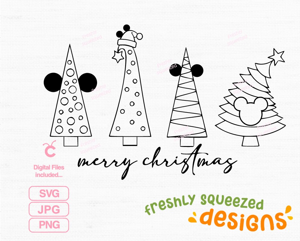 Pink Mickey Christmas Trees SVG PNG JPG (digital Download) - Etsy