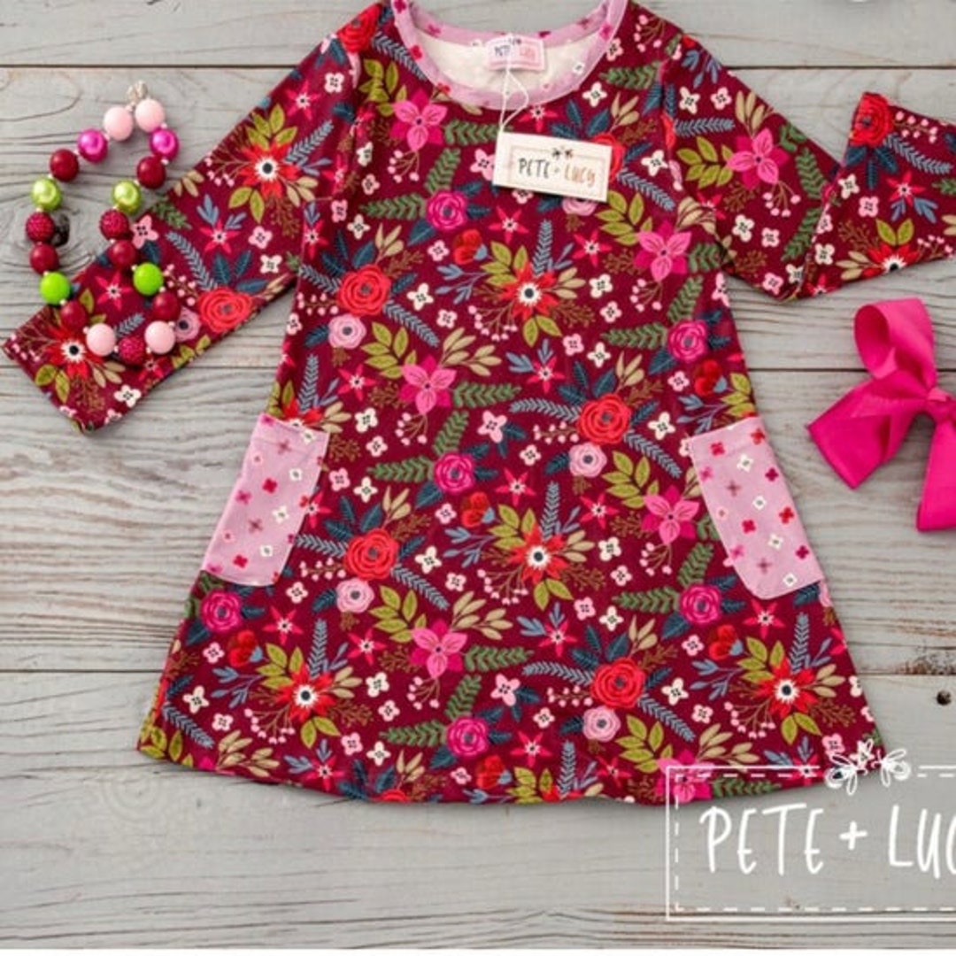 Pete + Lucy Fall Winter Dress Folkloric Floral Dress Long Sleeve - Etsy