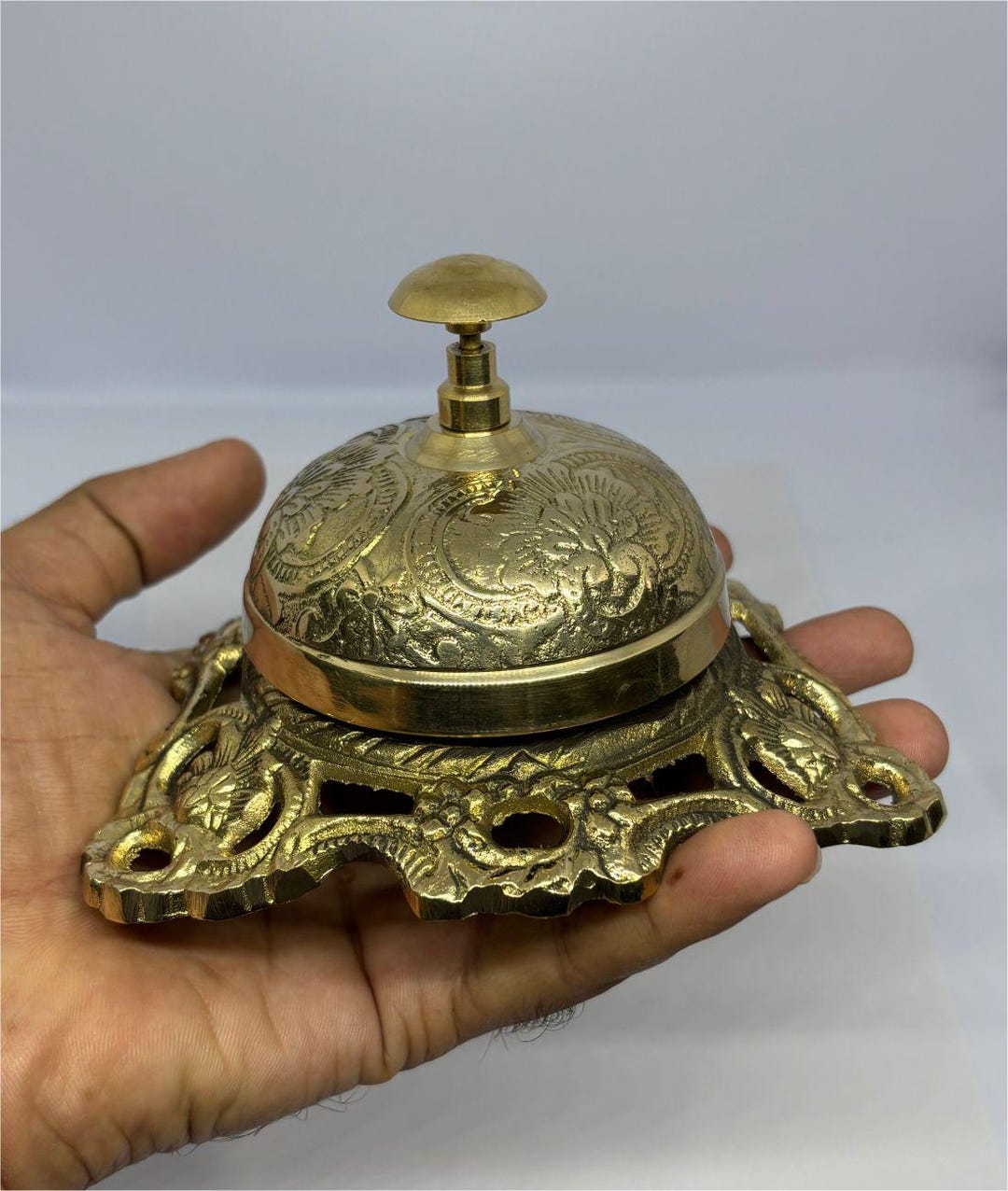 Antique Brass Desk Calling Bell: Handmade Reception Service Bell - Etsy