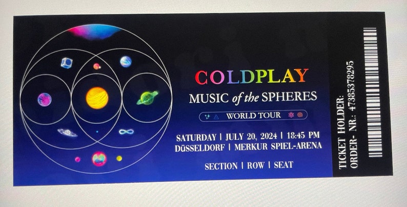 Coldplay Music of the Spheres Commemorative Tickets - Etsy
