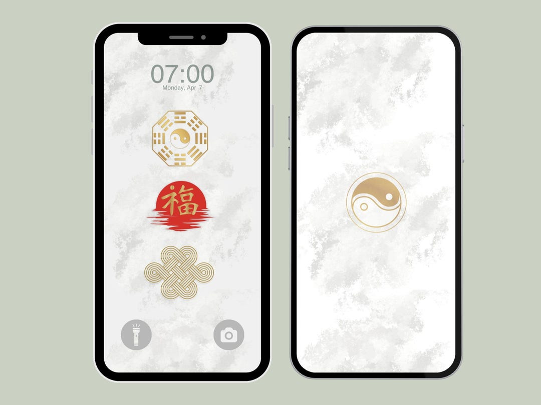 Bagua Print Wallpaper Feng Shui Phone Wallpaper Set | Yin Yang ...