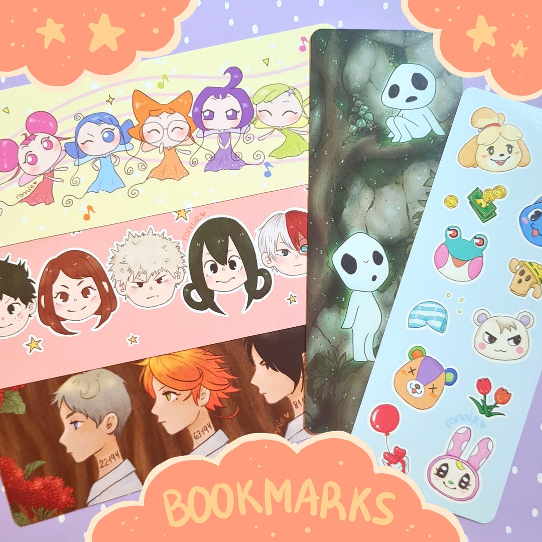 Anime Bookmarks Animal Crossing, BNHA, Doremi, Ghibli - Etsy