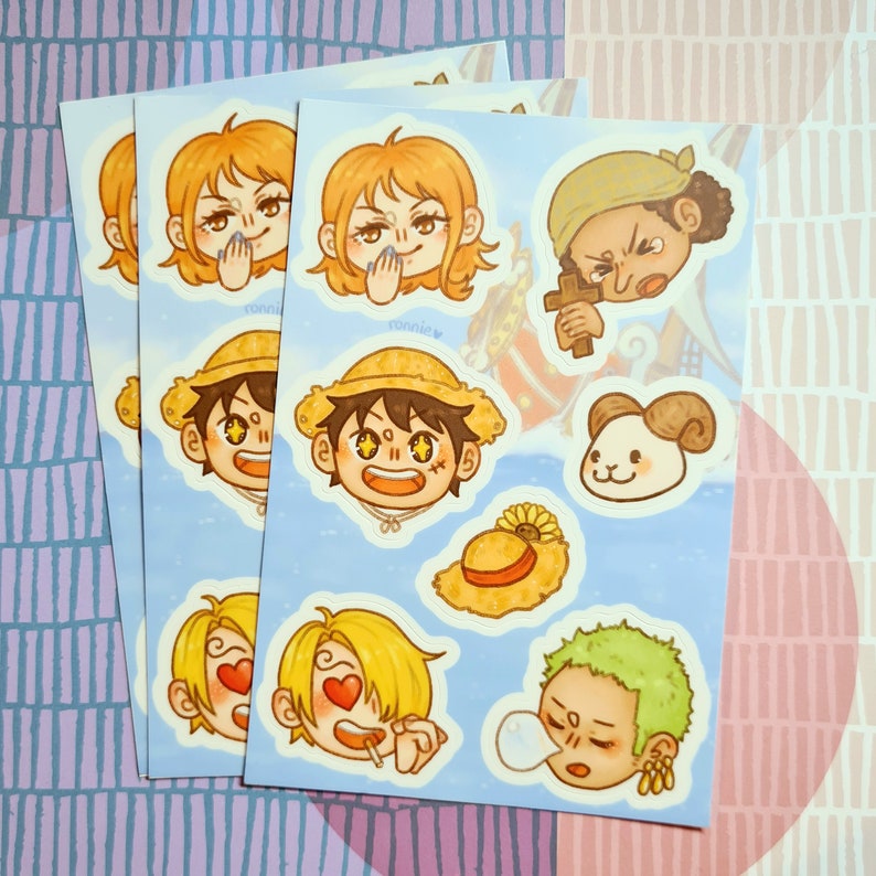 One Piece Sticker Sheet - Etsy