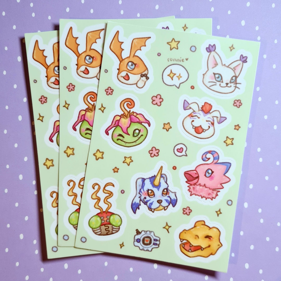Digimon Sticker Sheet - Etsy